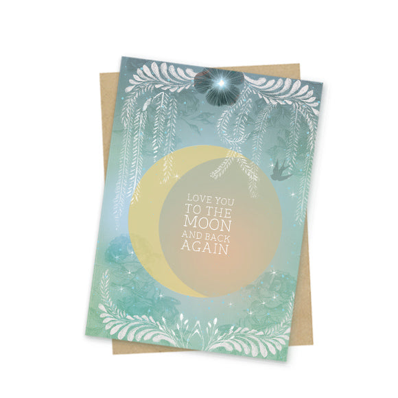 Moon & Back Mini Greeting Card