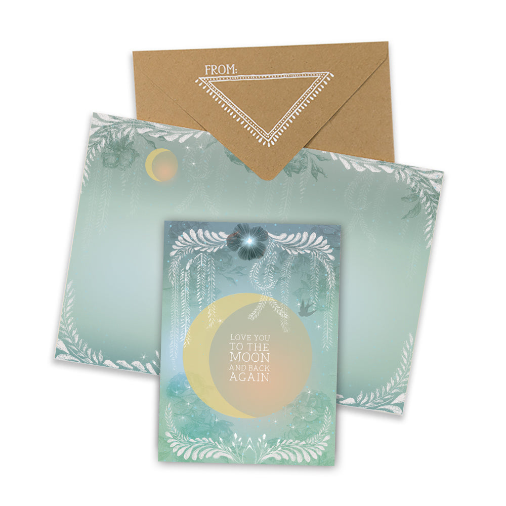 Moon & Back Mini Greeting Card